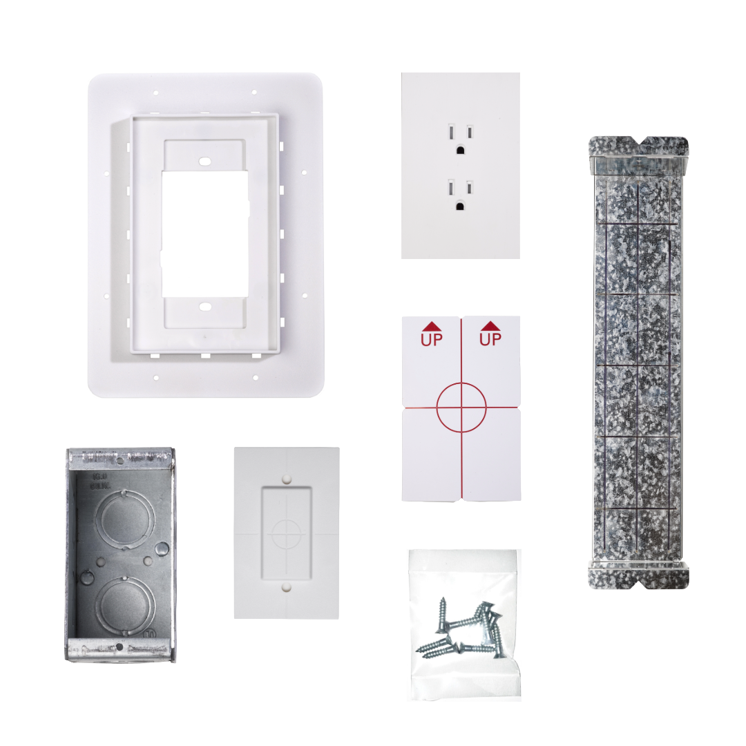 Flush Mount Outlet Kit - 5/8" Drywall Applications – Hide A Trim
